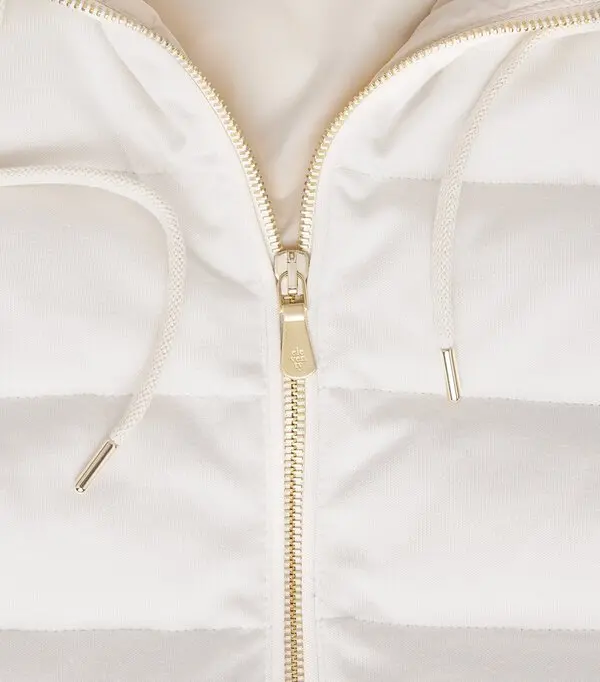 Eleventy Cotton-blend Hooded Padded Gilet - Ivory