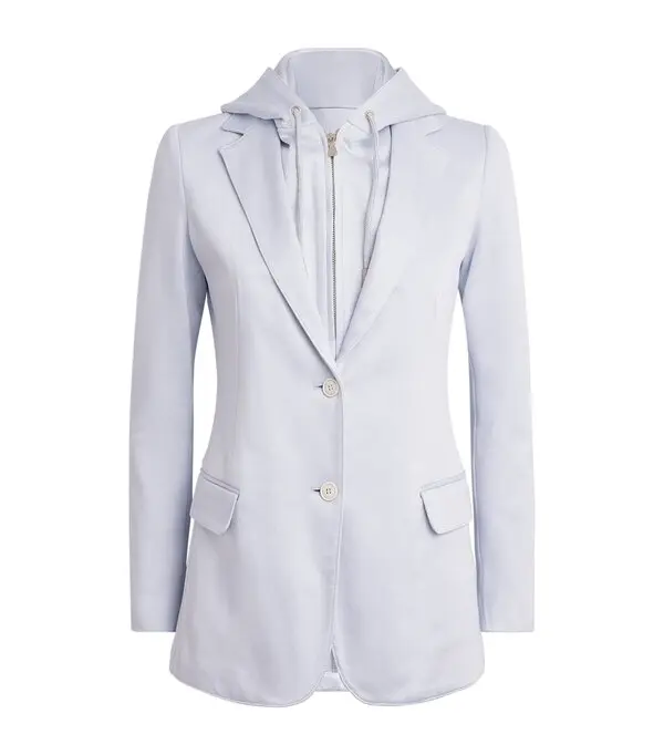 Eleventy Cotton-blend Hooded Blazer