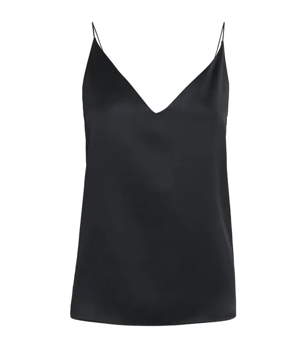 Eleventy Silk V-neck Cami Top - Black