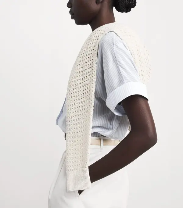 Eleventy Cotton-silk Striped Shirt - Blue