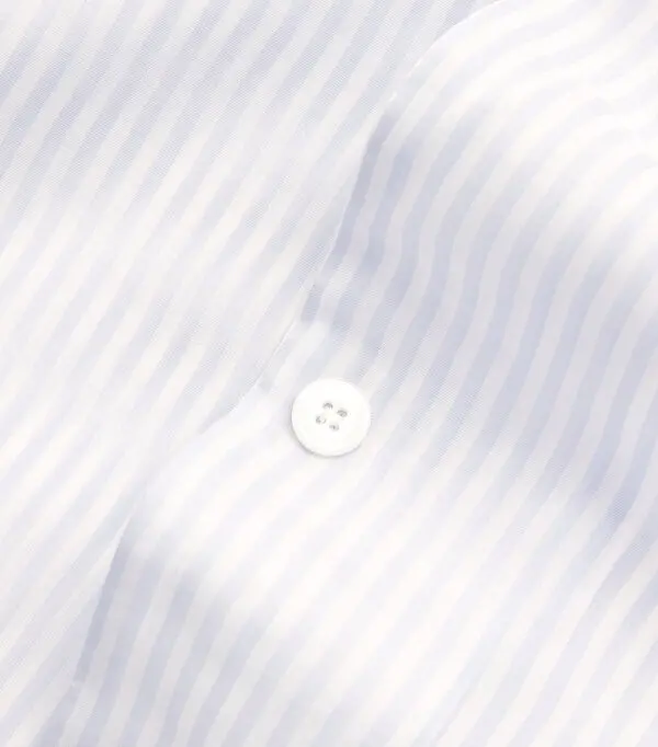Eleventy Cotton-silk Striped Shirt - Blue