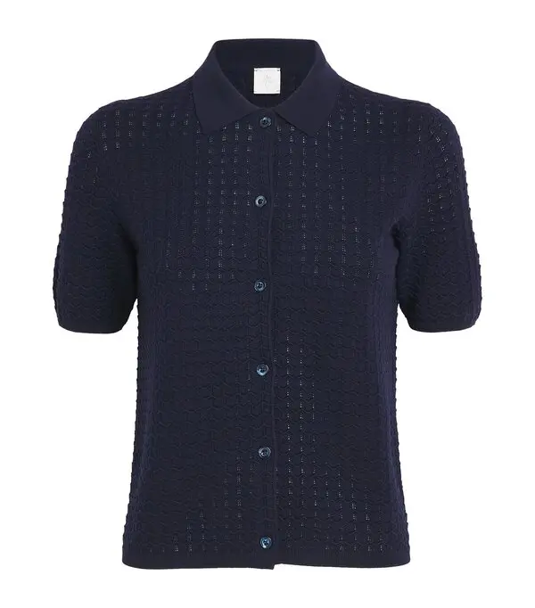 Eleventy Wool Short-sleeve Knit Polo