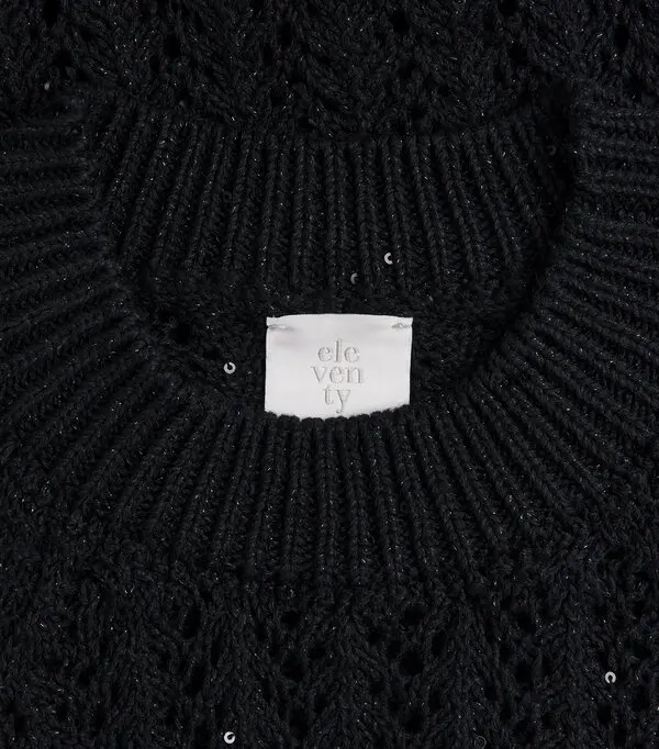 Eleventy Cotton-linen Sleeveless Sequin Sweater