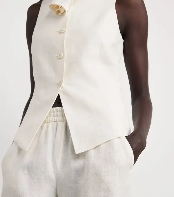 Eleventy Linen-blend Waistcoat