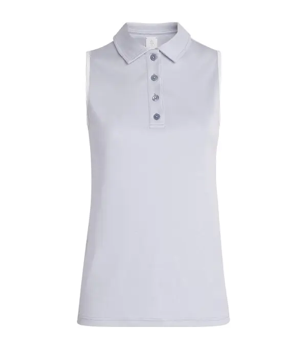 Eleventy Sleeveless Polo Shirt With Contrasting Trim