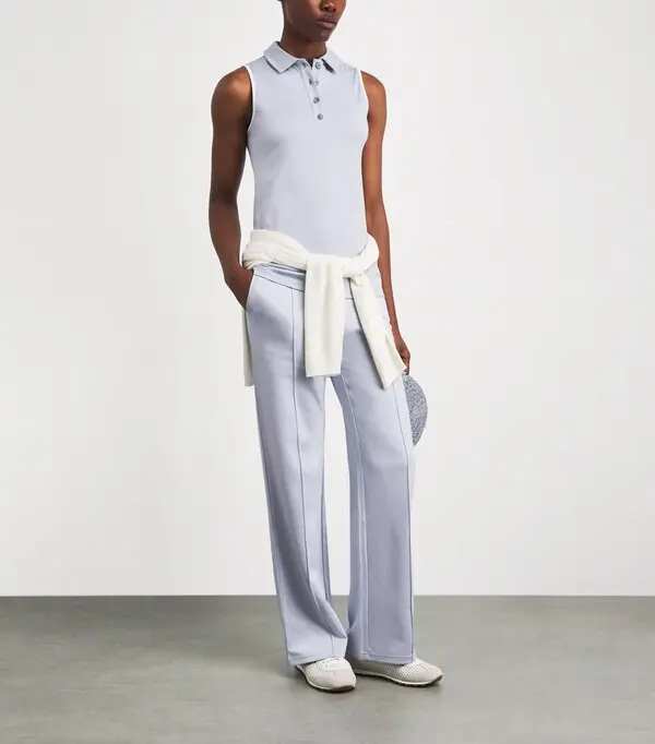 Eleventy Sleeveless Polo Shirt With Contrasting Trim