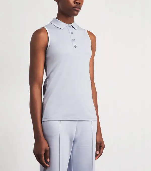 Eleventy Sleeveless Polo Shirt With Contrasting Trim