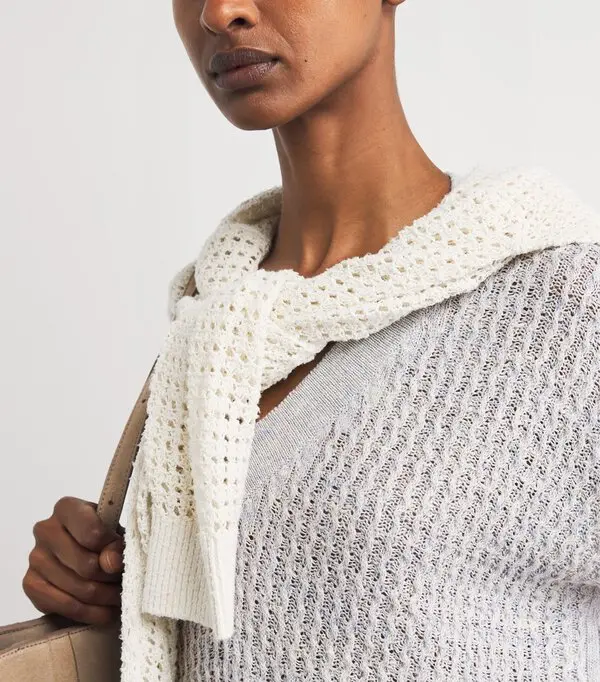 Eleventy Cotton-silk V-neck Short-sleeve Sweater