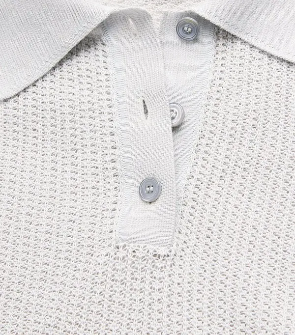 Eleventy Sleeveless Cotton Knitted Polo Shirt - Blue