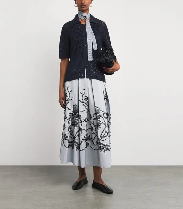 Eleventy Linen-silk Knitted Open-work Shirt