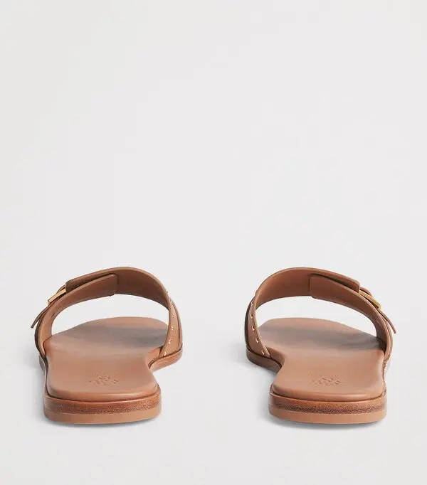 Eleventy Leather Embellished Flat Sandals