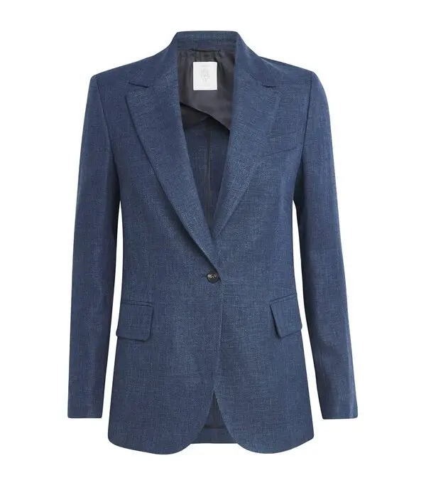 Eleventy Linen-wool-silk Blend Blazer - Blue
