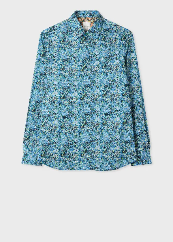 Paul Smith Slim-fit 'lime Floral' Print Shirt