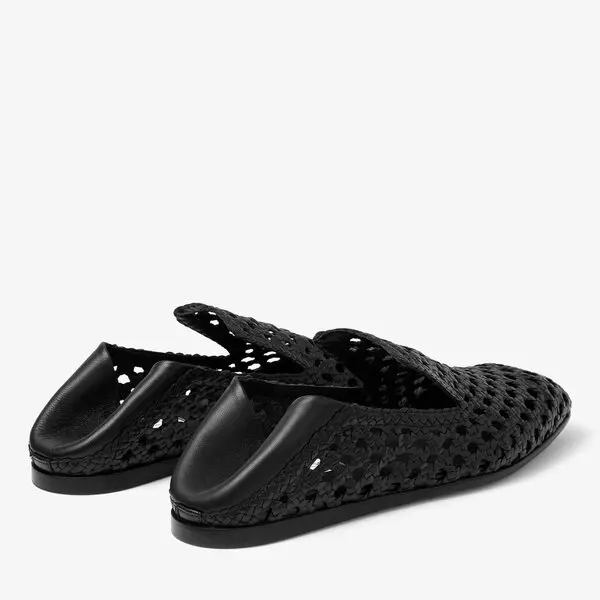 JIMMY CHOO Eliot Woven Leather Slippers