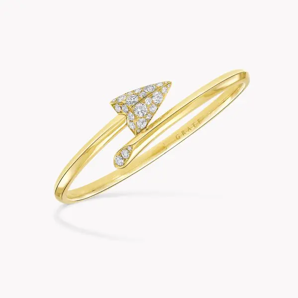 Graff Follow Me Bangle With Pavé Diamond Accents - Yellow Gold