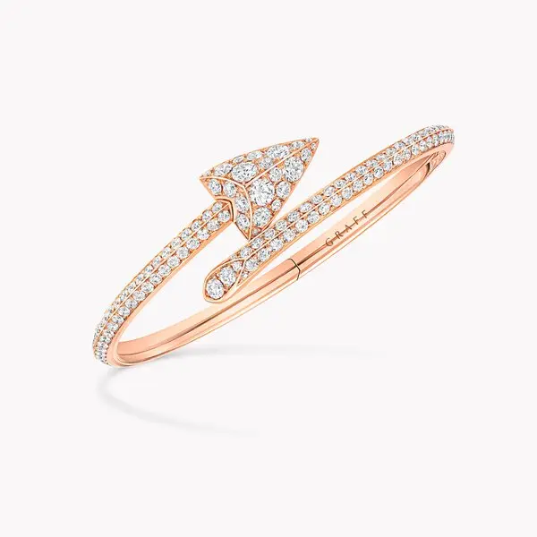 Graff Follow Me Pavé Diamond Bangle - Rose Gold