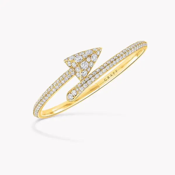 Graff Follow Me Pavé Diamond Bangle - Yellow Gold