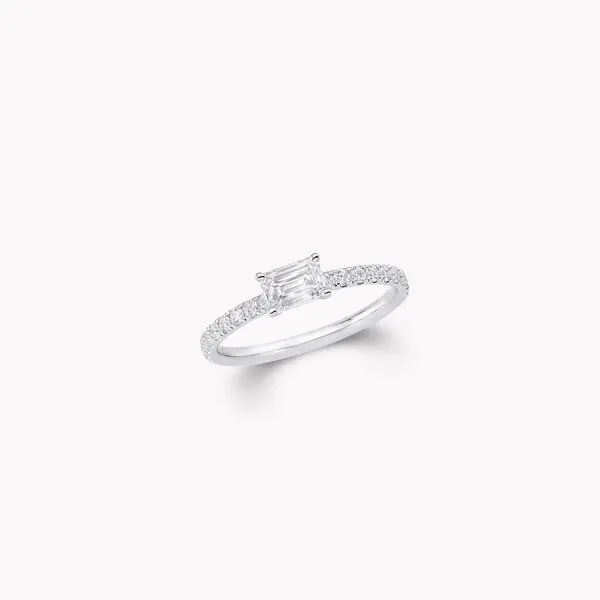 Graff Foufou Emerald Cut Diamond Ring - White Gold