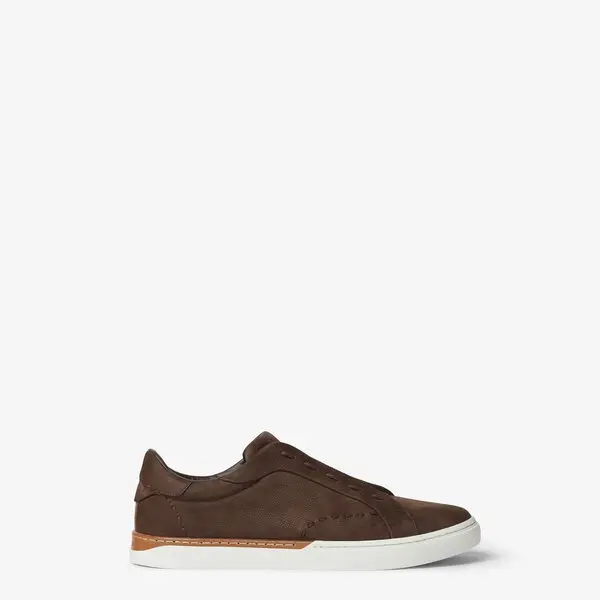 Fendi City Slip-on Nubuck Trainers - Brown