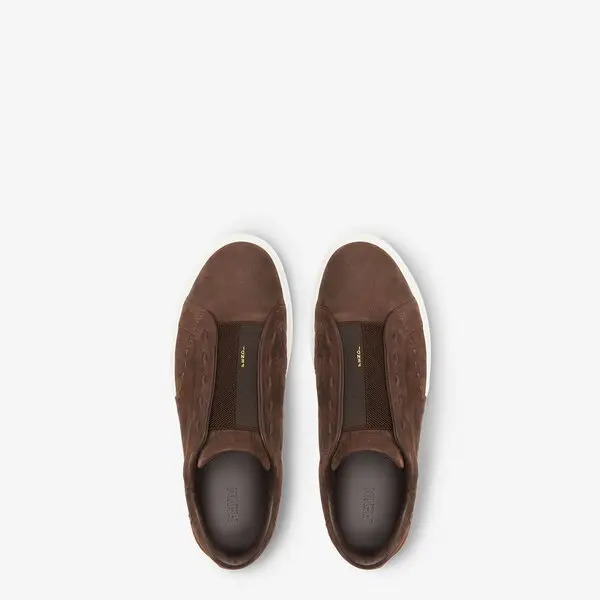 Fendi City Slip-on Nubuck Trainers - Brown