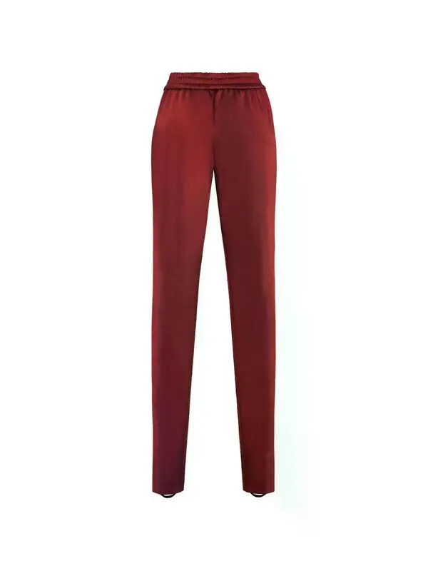 Adam Lippes Oxblood Satin Track Pants