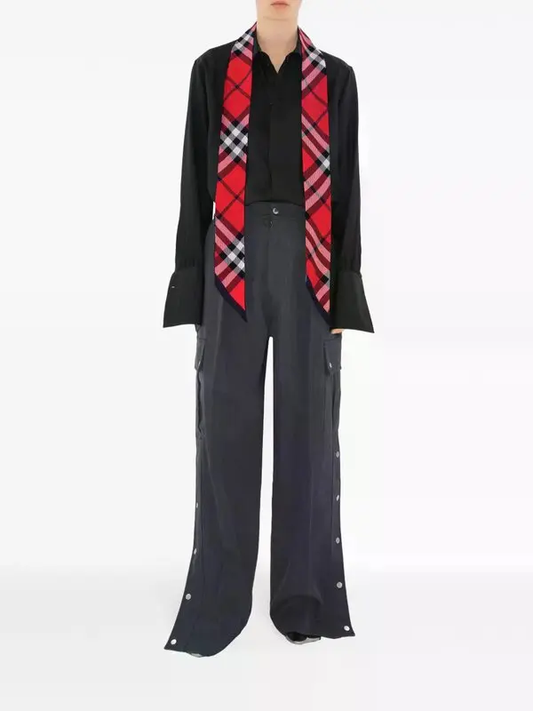 Burberry Check-print Silk Skinny Scarf - Red