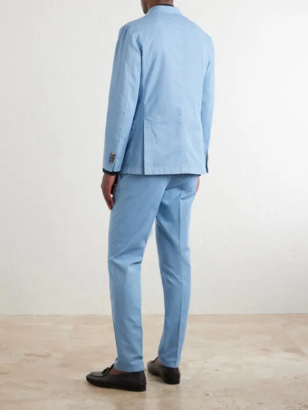 Boglioli Stretch Cotton And Linen-blend Blazer - Blue