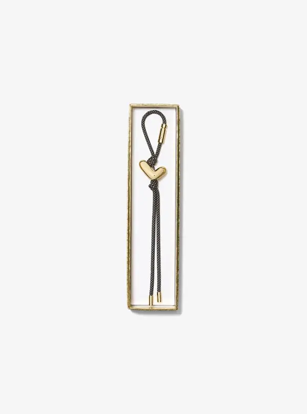 Michael Kors Tone Heart Charm With Speckled Cord - Gold