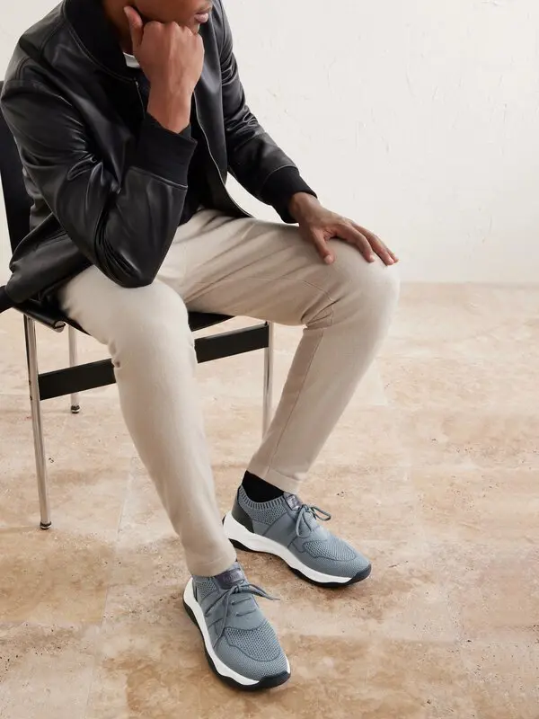 Berluti Shadow Stretch-knit Sneakers