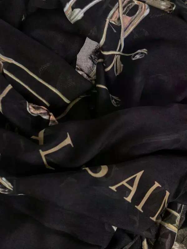 ALLSAINTS Cora Safety-pin-print Frayed Scarf