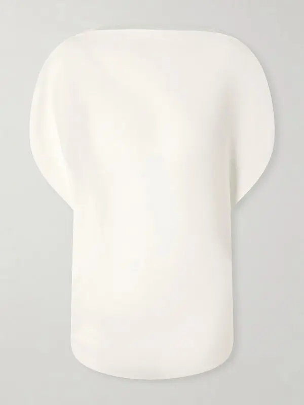 Khaite Poppi Cotton And Silk-blend Blouse - Neutrals