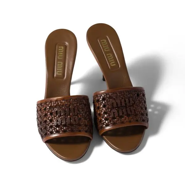 Miu Miu Woven Leather Sandals