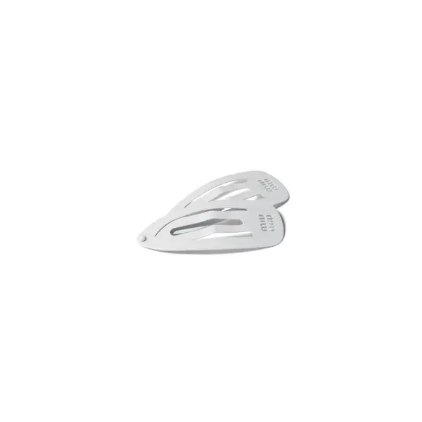 Miu Miu Set Of 2 Metal Hair Clips - White