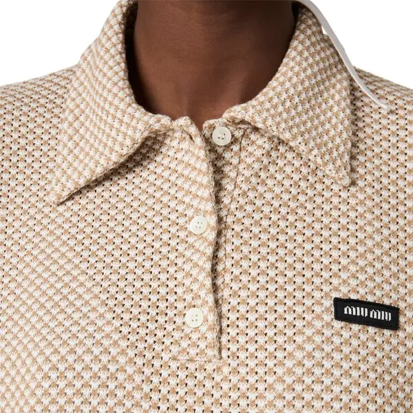 Miu Miu Jacquard Knit Polo Shirt