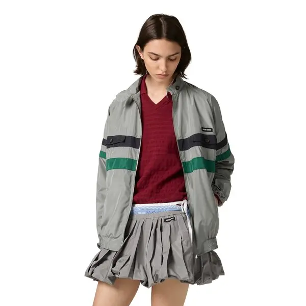 Miu Miu V-neck Cotton Sweater With Piqué Motif - Amaranth Red