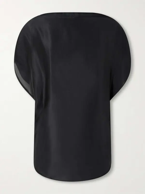 Khaite Poppi Satin Blouse - Black