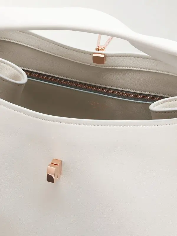 Gabriela Hearst Antonia Small Leather Shoulder Bag - White
