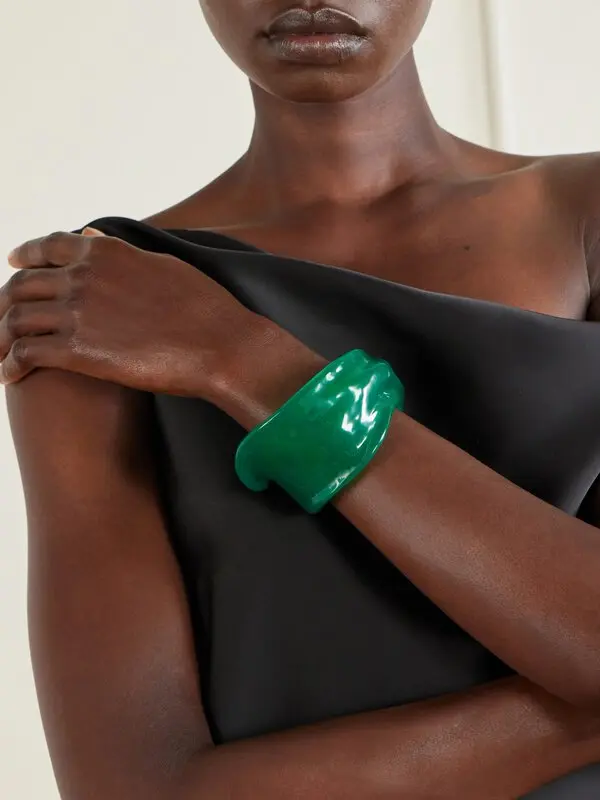 Completedworks Sculptural Resin Cuff - Green