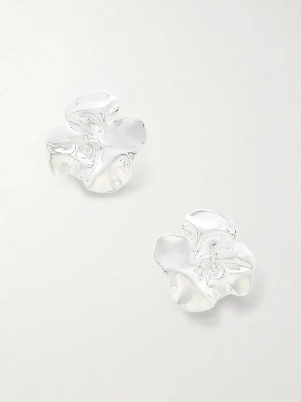 Completedworks Plated Flower Earrings - Silver