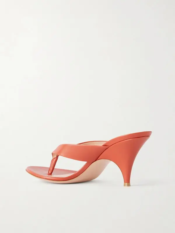 GIANVITO ROSSI Sofia 70 Leather Thong Sandals - Red