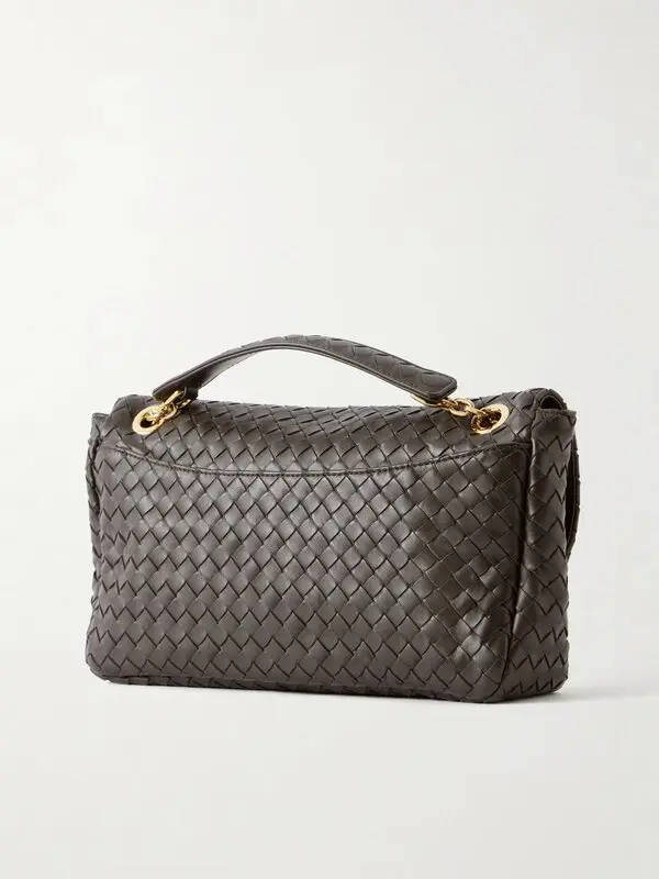 Bottega Veneta Madison Intrecciato Leather Shoulder Bag - Brown