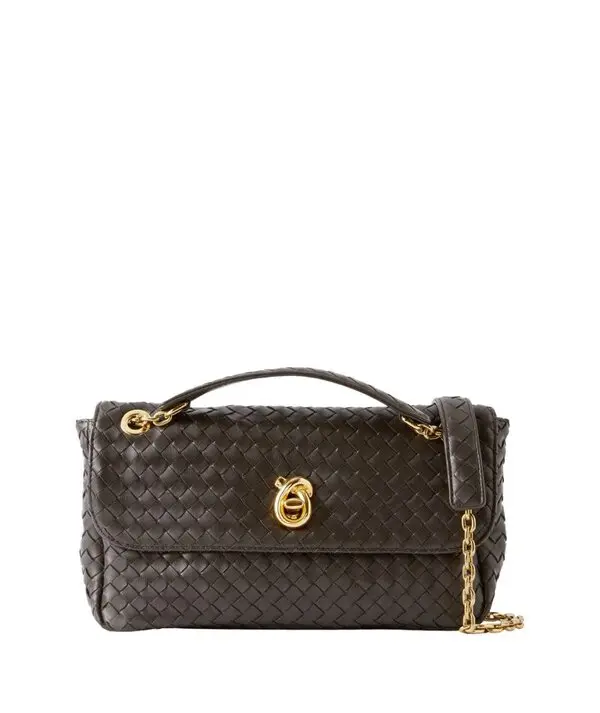 Bottega Veneta Madison Intrecciato Leather Shoulder Bag - Brown