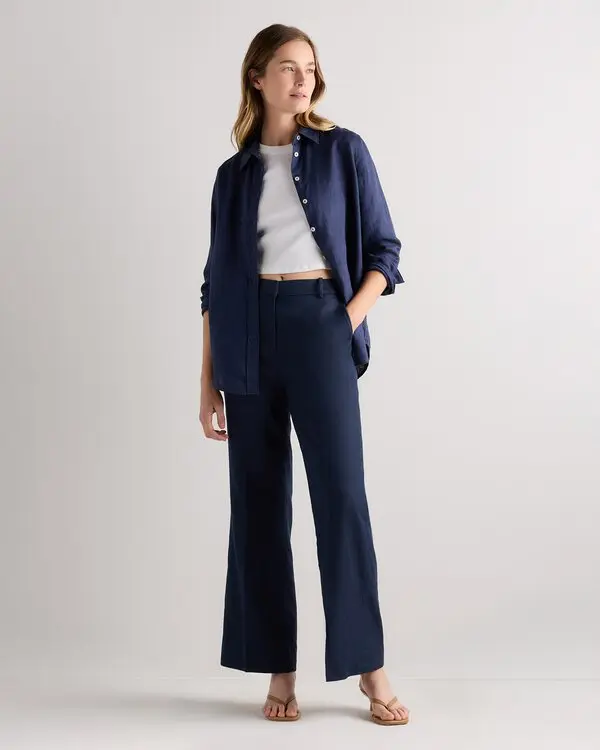 Quince European Stretch Linen Trousers - Deep Navy
