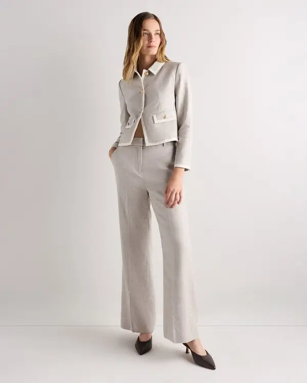Quince European Stretch Linen Trousers - Flax
