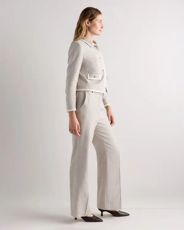 Quince European Stretch Linen Trousers - Flax