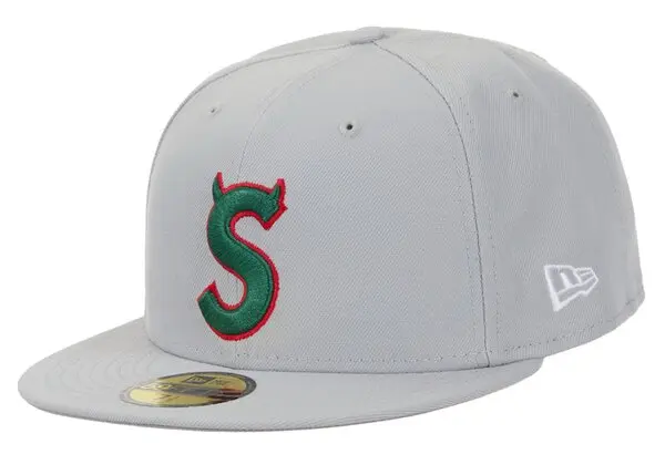 Supreme Devil S Logo New Era 59fifty Cap - Grey