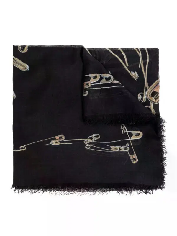 ALLSAINTS Cora Safety-pin-print Frayed Scarf