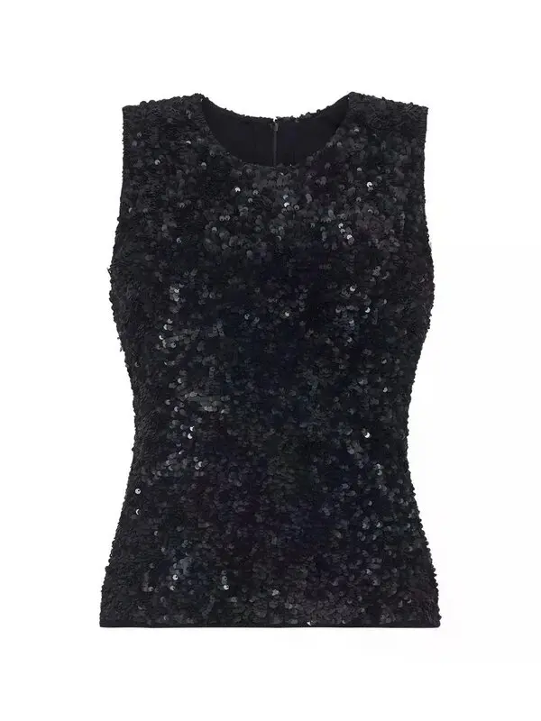 Adam Lippes Embellished Sleeveless Top - Black