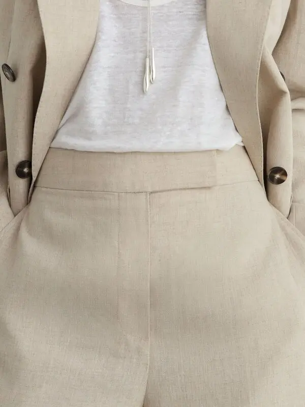 REISS Kit Linen Wide-leg Suit Trousers