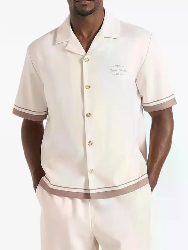 Manière De Voir Juan In Cream Baroque Resort Shirt - Neutrals